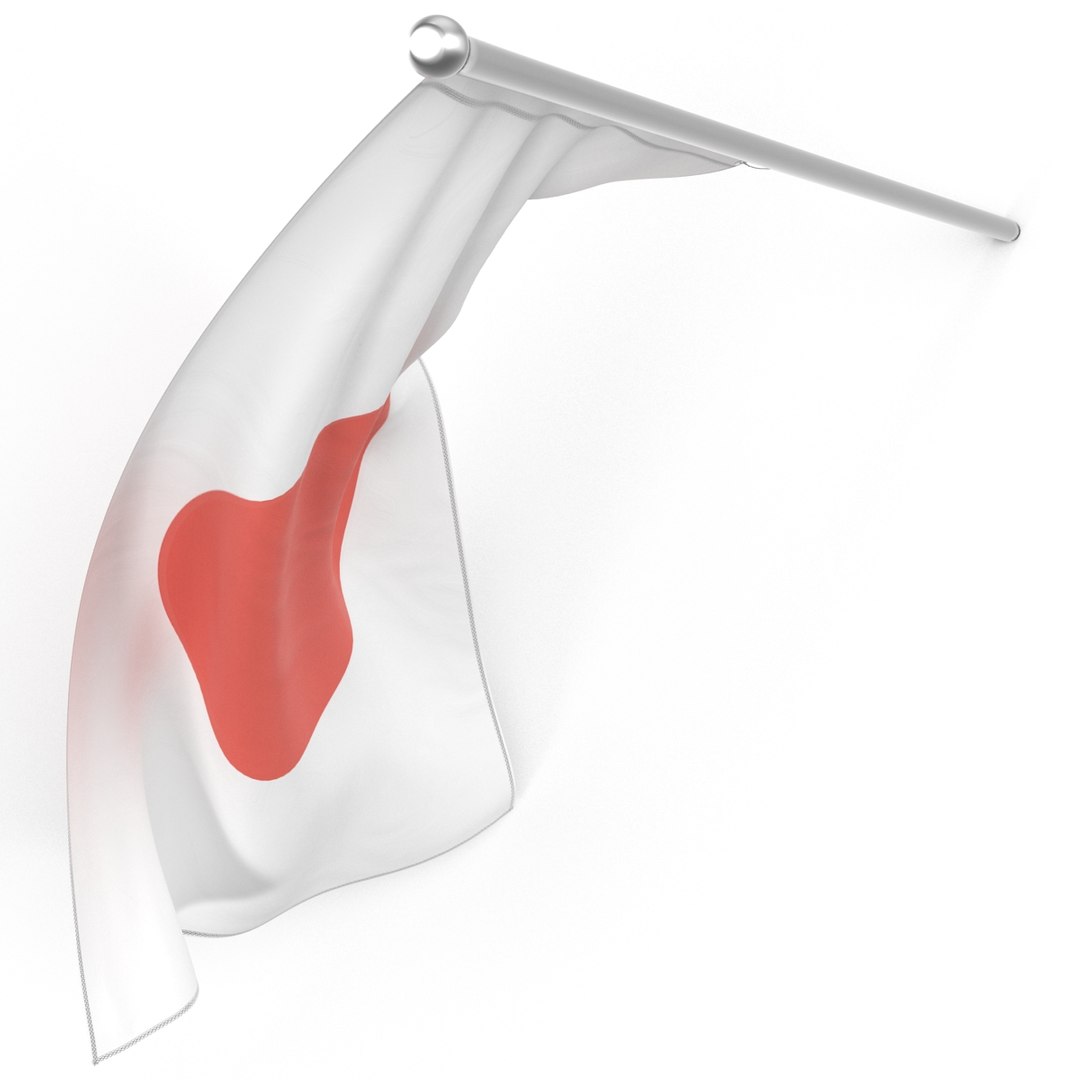 japan flag modeled 3d 3ds