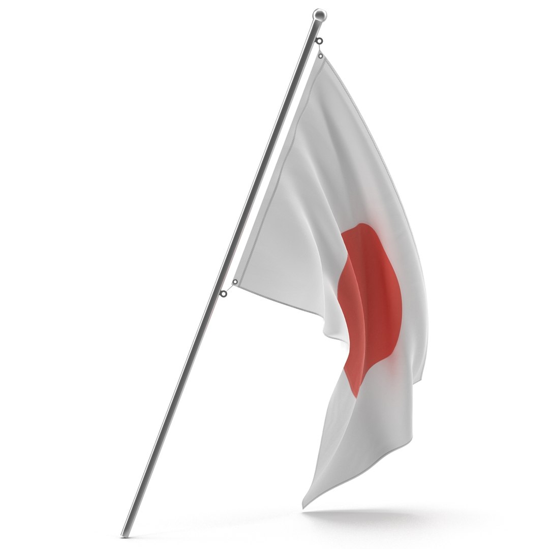 japan flag modeled 3d 3ds