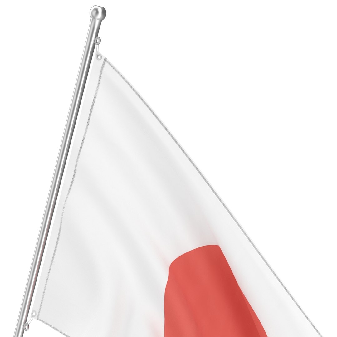 japan flag modeled 3d 3ds