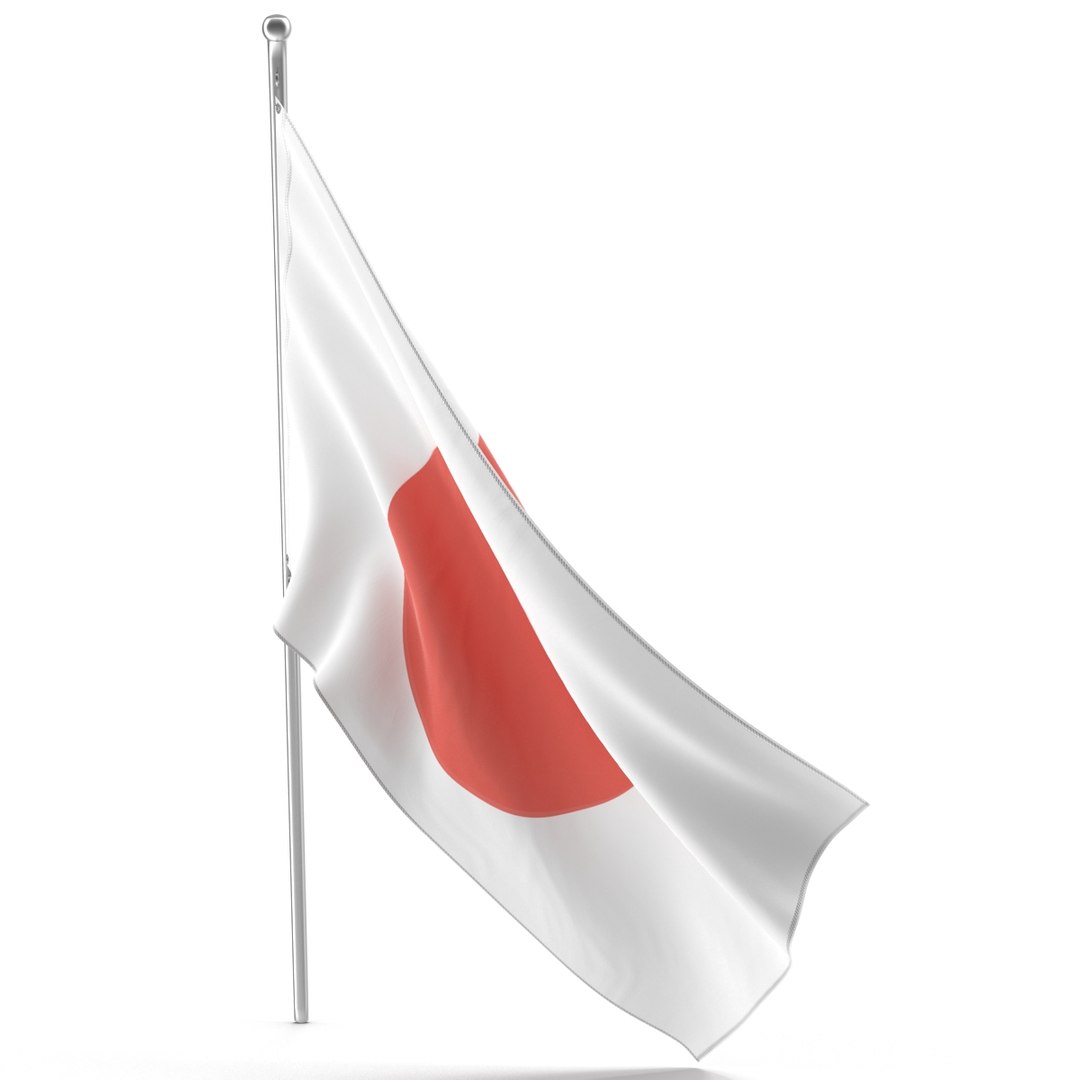 japan flag modeled 3d 3ds