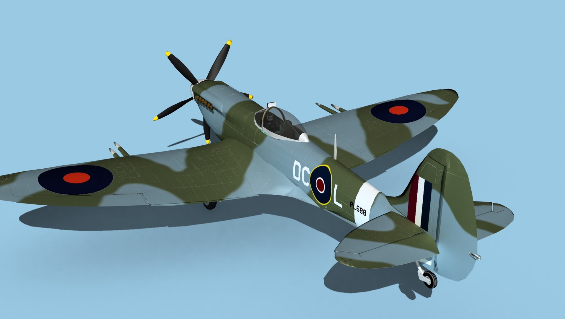 Supermarine Spitfire Mk 14e V01 Model - TurboSquid 1925218