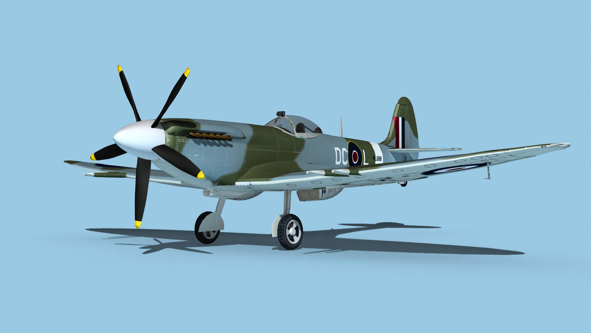 Supermarine Spitfire Mk 14e V01 Model - TurboSquid 1925218