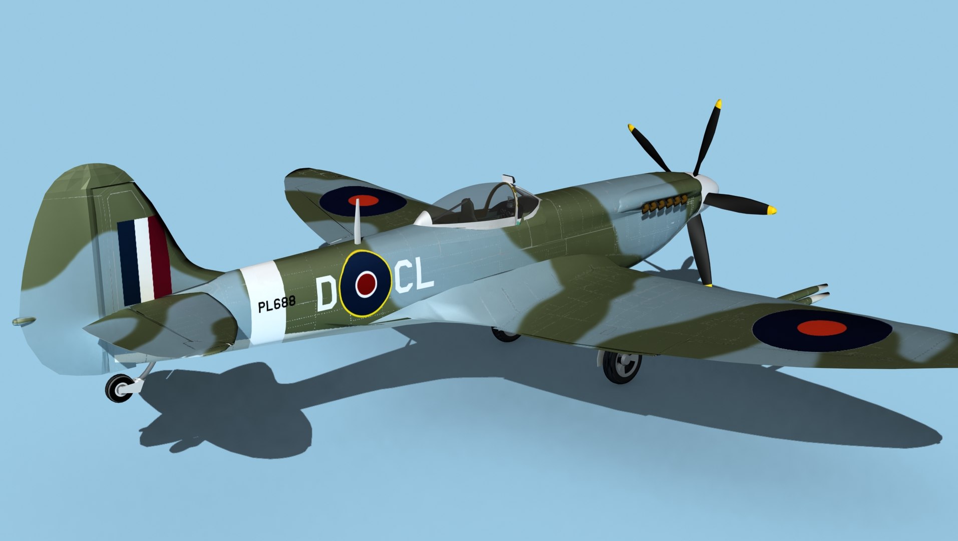 Supermarine Spitfire Mk 14e V01 Model - TurboSquid 1925218