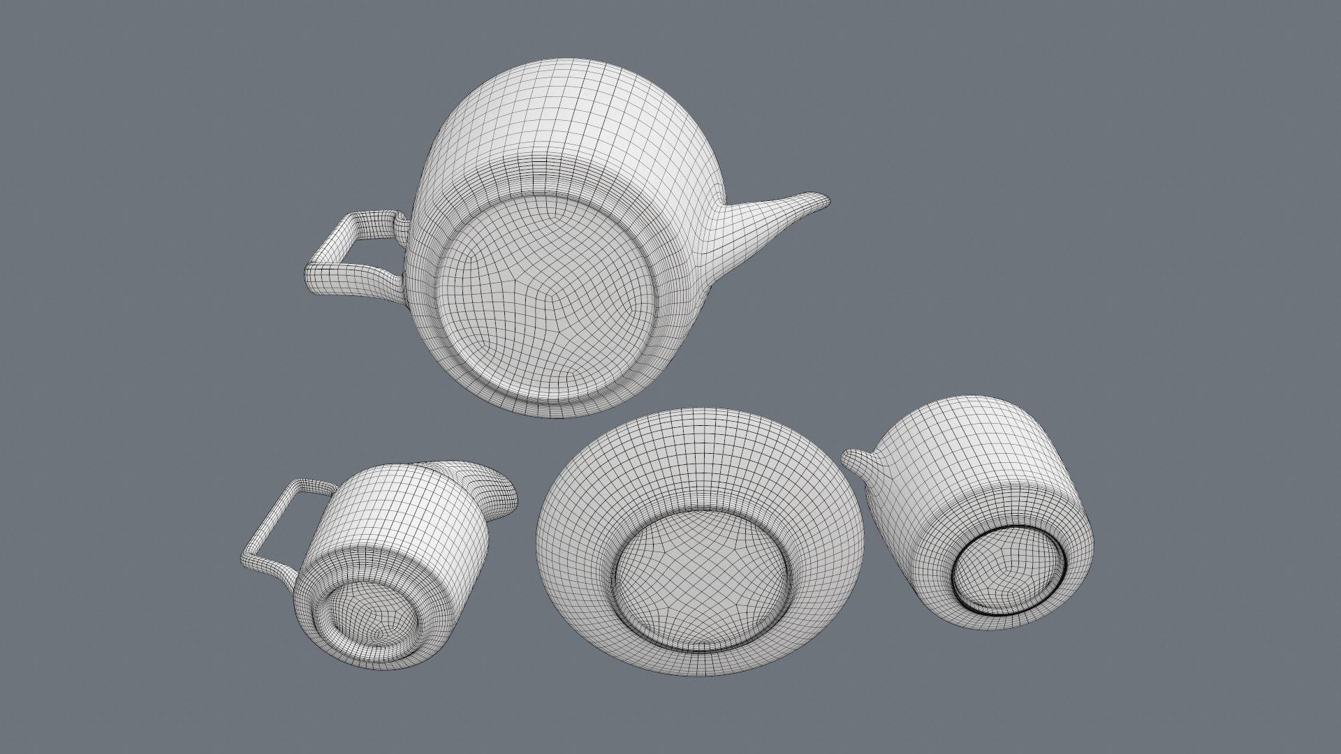 Tea Set 3D Model - TurboSquid 1568199