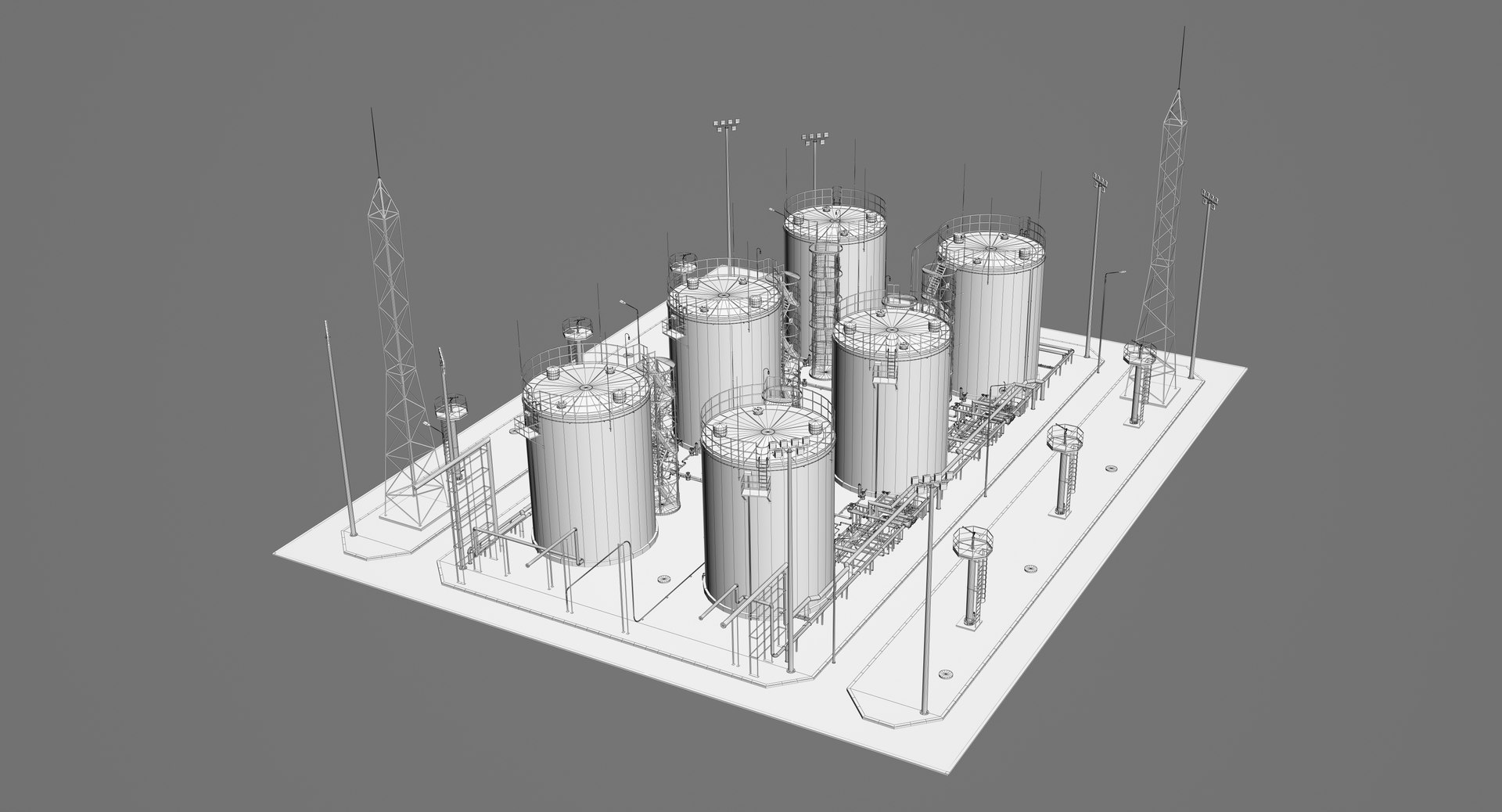 Refinery 3D Model - TurboSquid 1176148