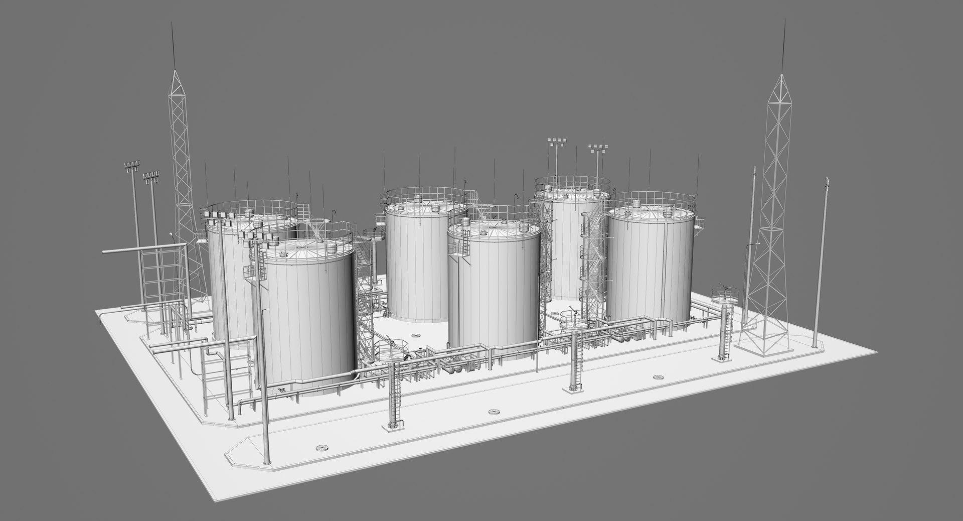 Refinery 3D Model - TurboSquid 1176148
