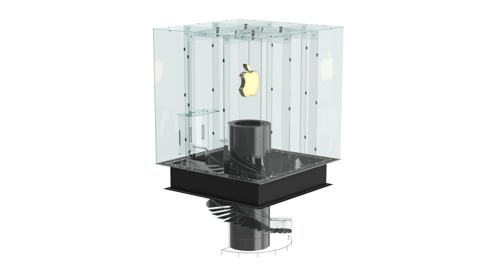 3D Cube Glass Entrance To The Apple Store Model - TurboSquid 2276905