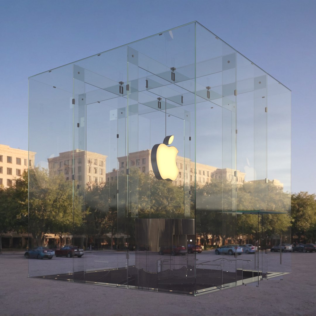 3D Cube Glass Entrance To The Apple Store Model - TurboSquid 2276905