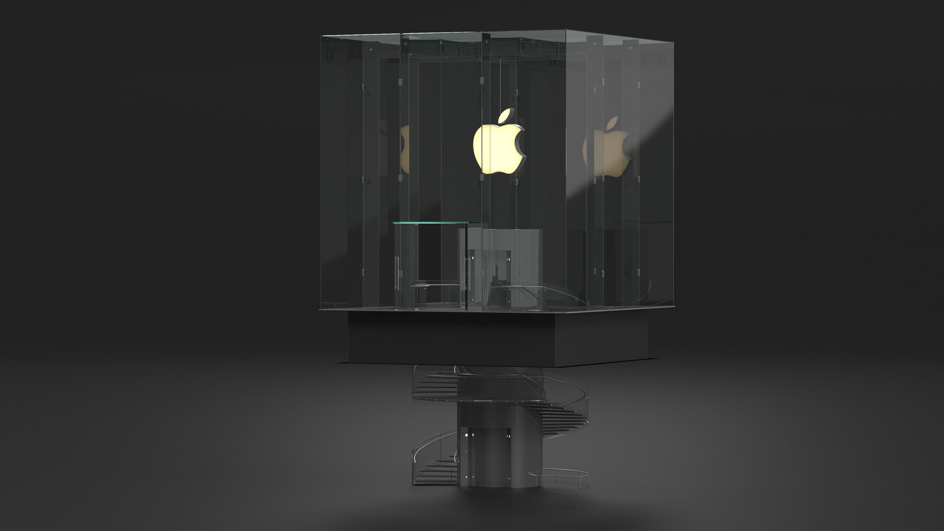 3D Cube Glass Entrance To The Apple Store Model - TurboSquid 2276905