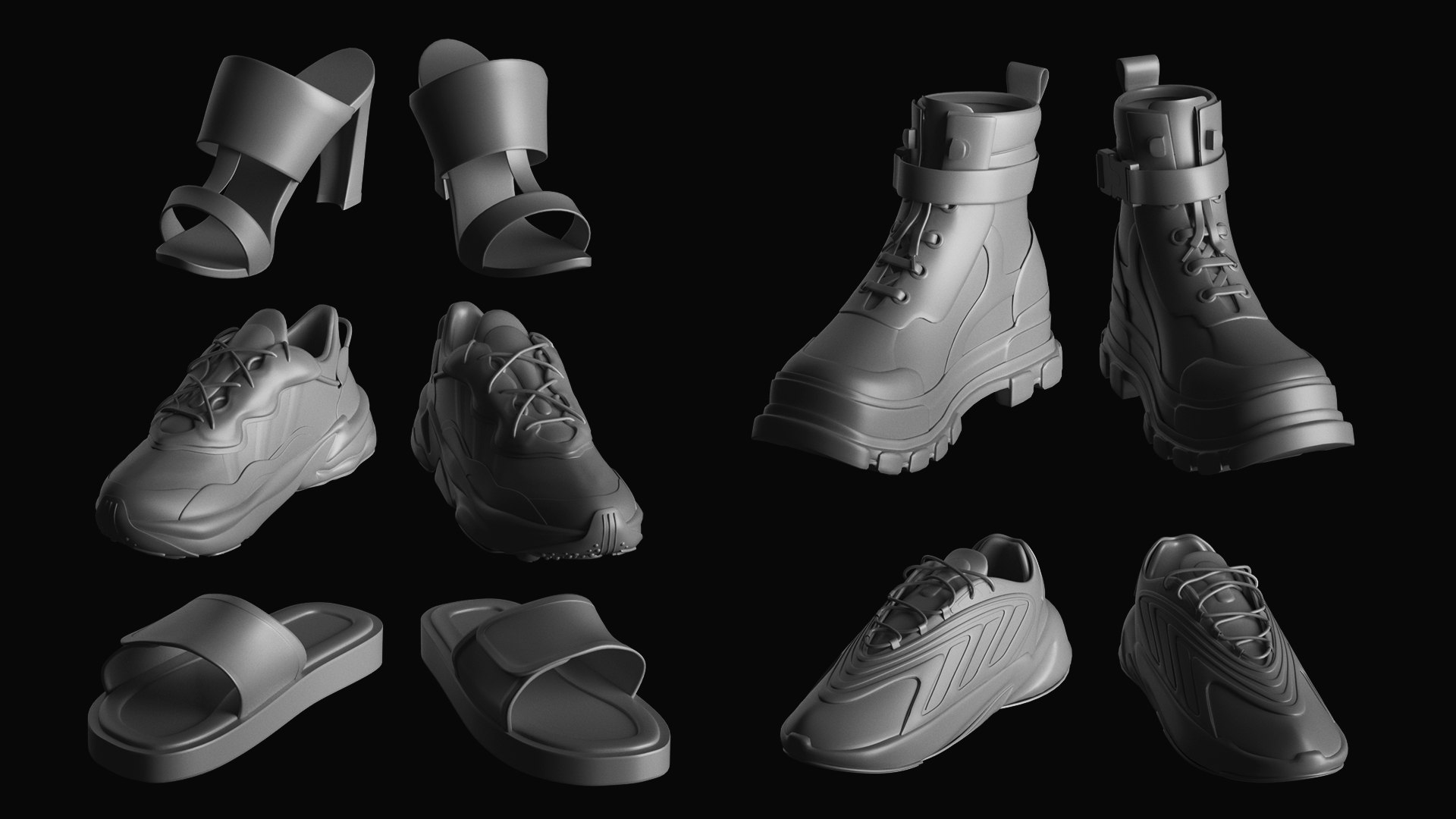 3D Model Basemesh Shoes Collection - TurboSquid 2040728