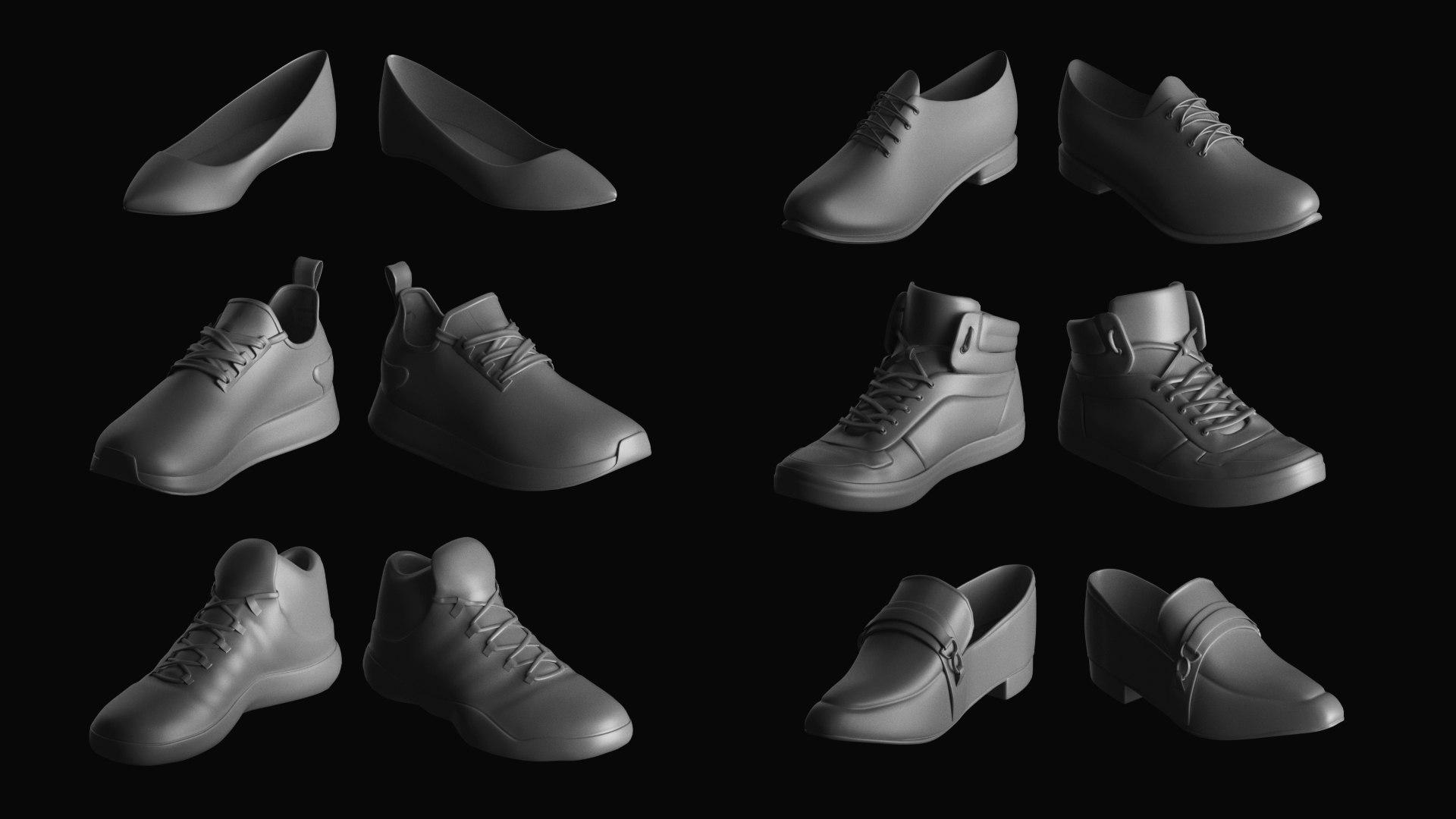 3D Model Basemesh Shoes Collection - TurboSquid 2040728