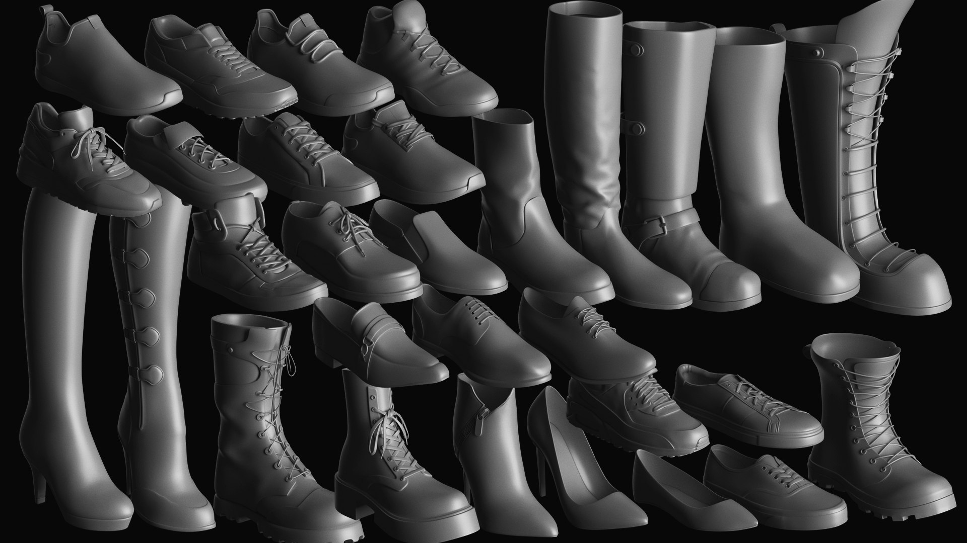 modelo 3d Basemesh Shoes Collection - TurboSquid 2040728