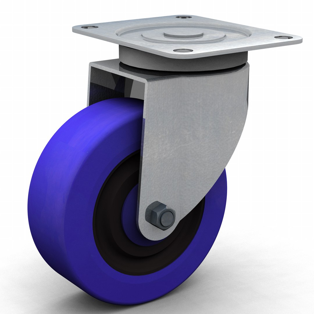 3d Model Industrial Castor Wheel 100mm