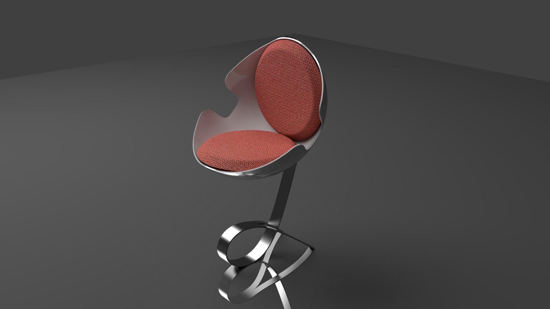 The Moon Chair Modern Circular With Fiberglass And Chrome 3D ...