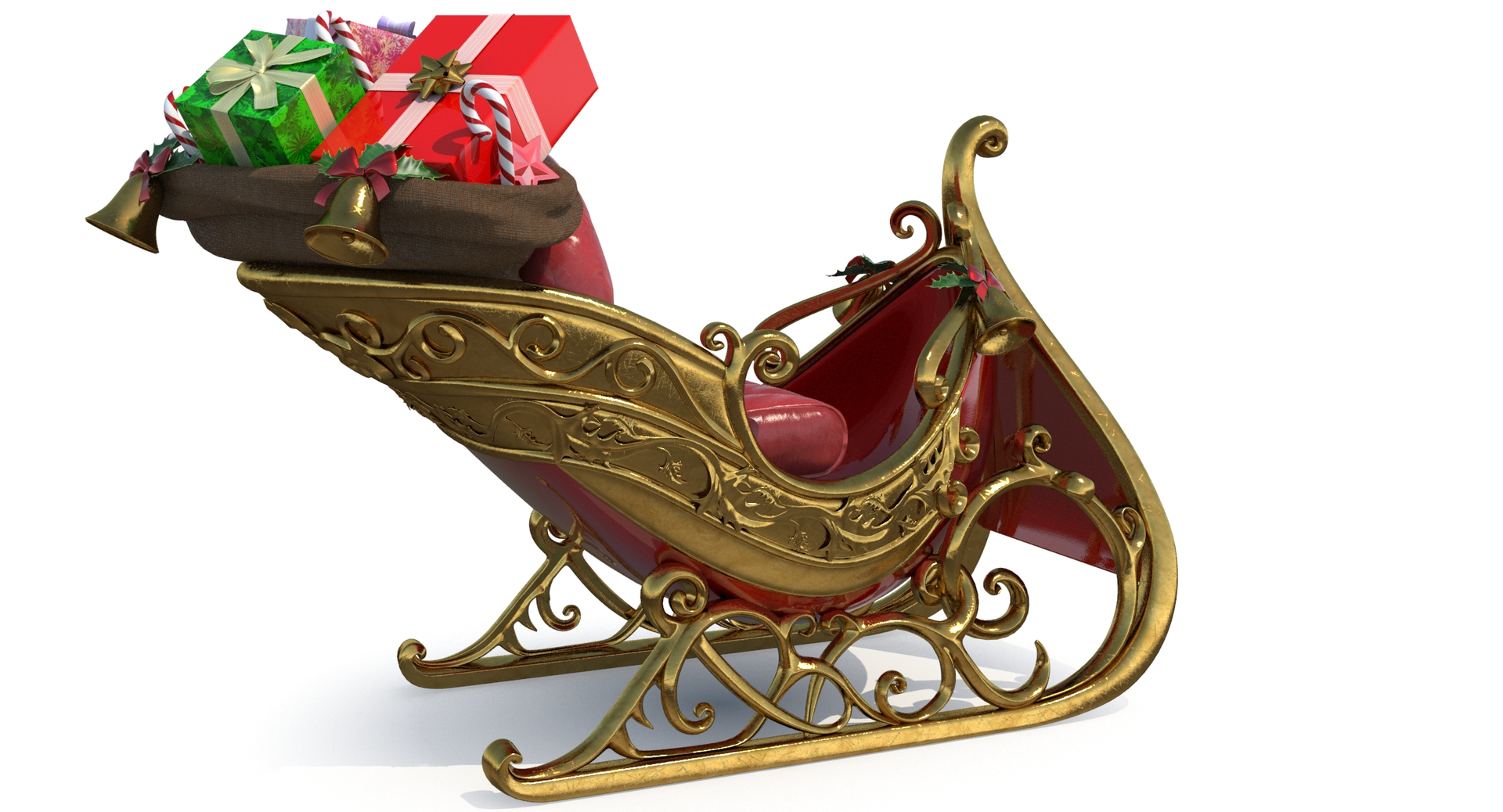 Santa claus sleigh gift 3D model - TurboSquid 1339849