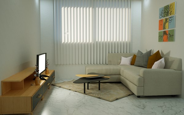 3d golden tv console model