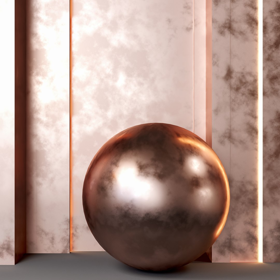 3D 4k Copper PBR Material - 4 Patterns - Warm Metal - Multi-Engine ...