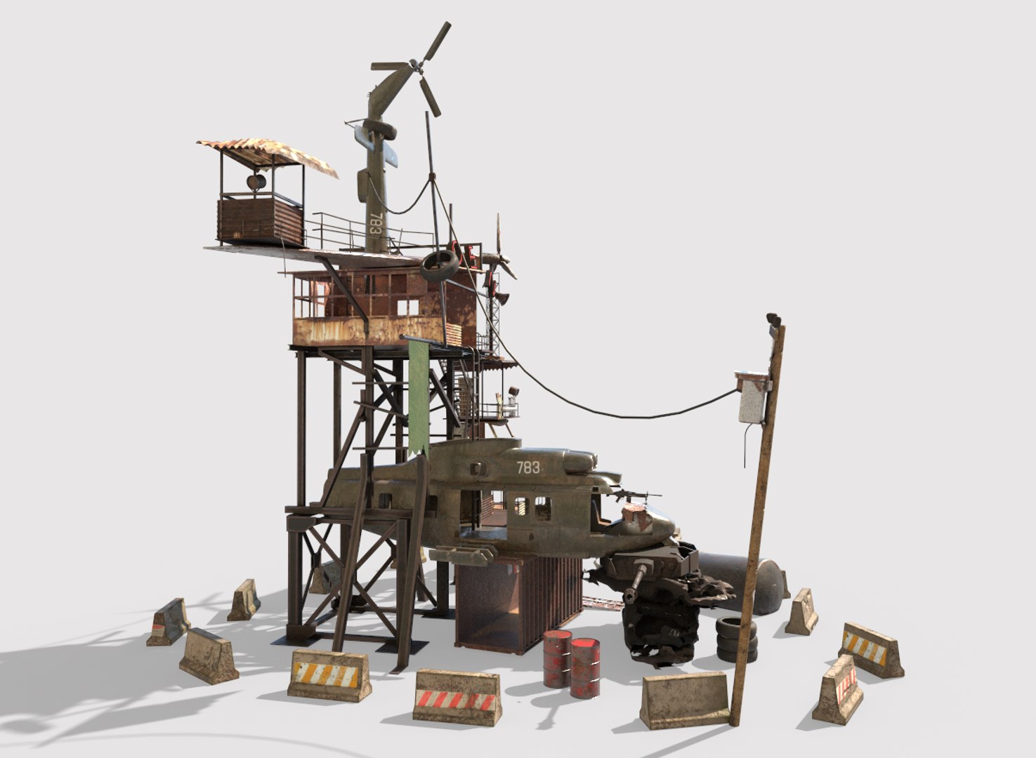 Post-Apocalyptic Outpost 3D Model - TurboSquid 1733588