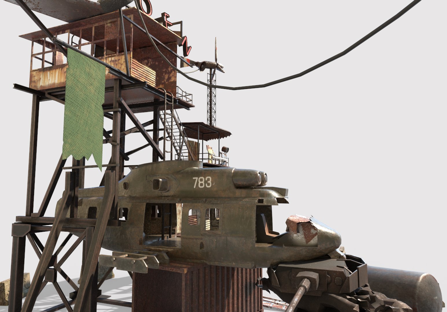 Post-Apocalyptic Outpost 3D Model - TurboSquid 1733588