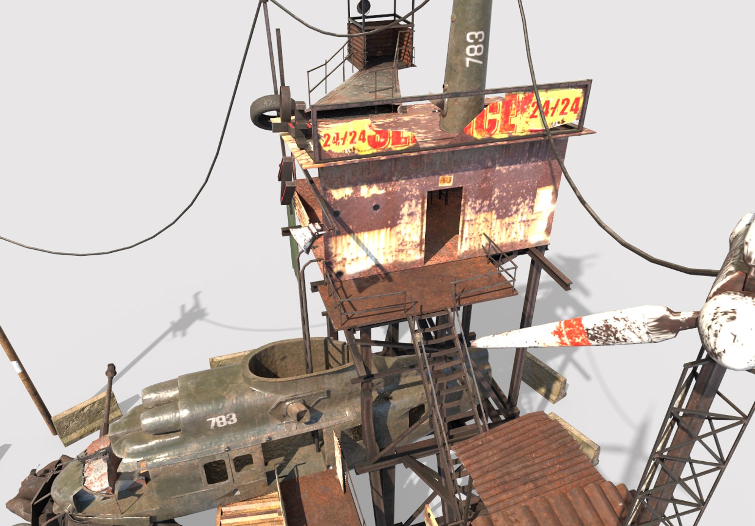 Post-Apocalyptic Outpost 3D Model - TurboSquid 1733588