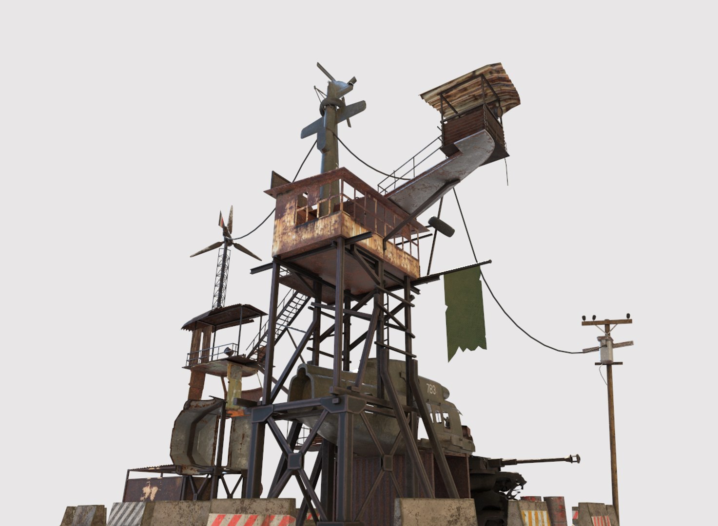 Post-Apocalyptic Outpost 3D Model - TurboSquid 1733588