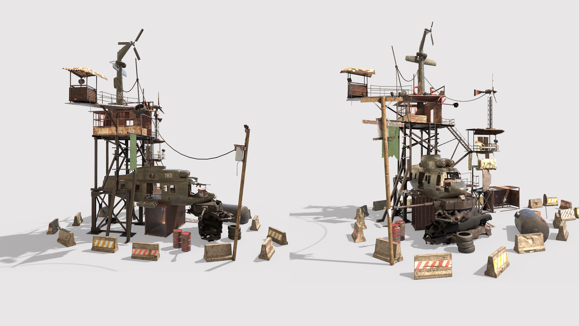 Post-Apocalyptic Outpost 3D Model - TurboSquid 1733588