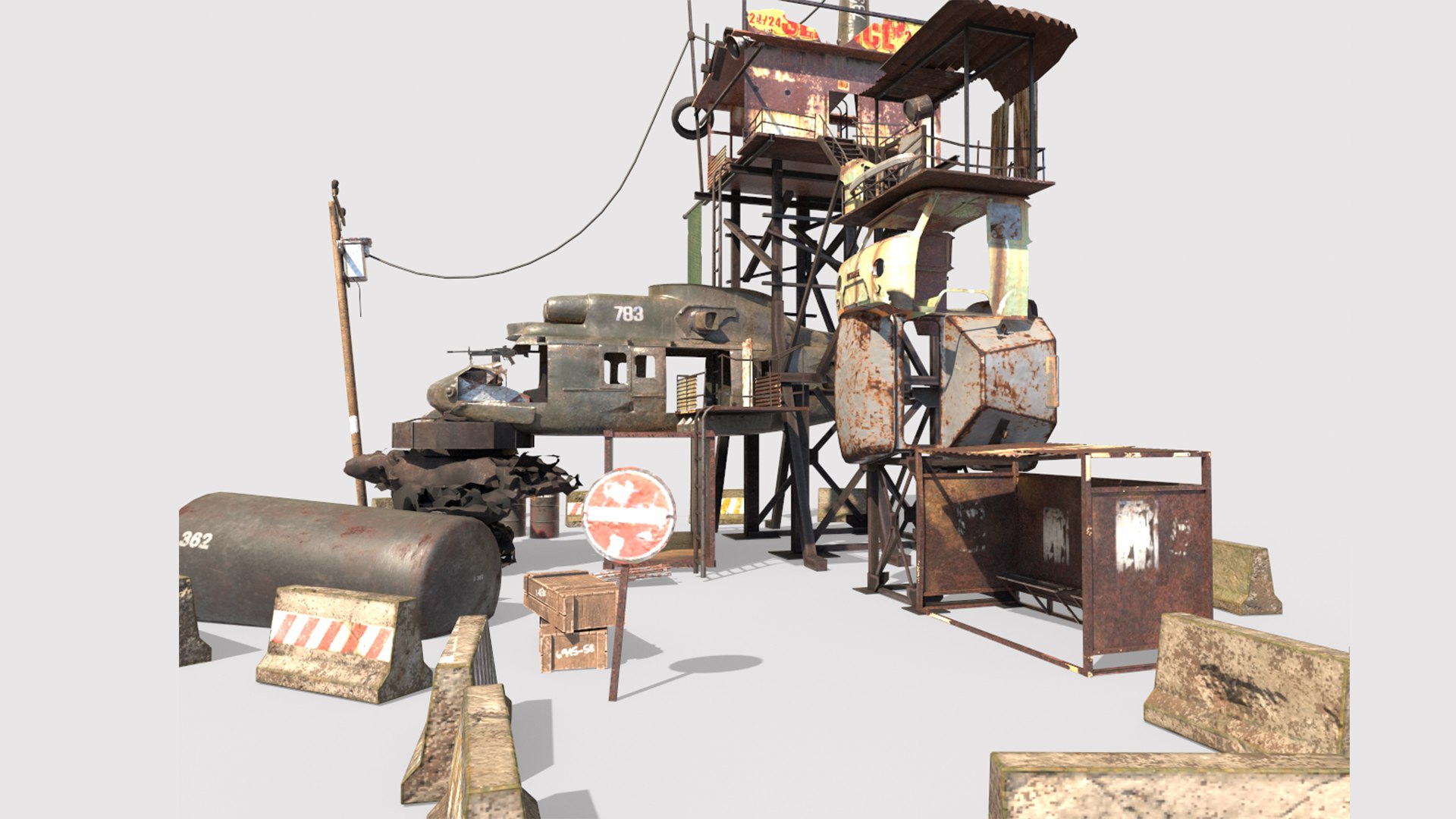 Post-Apocalyptic Outpost 3D Model - TurboSquid 1733588
