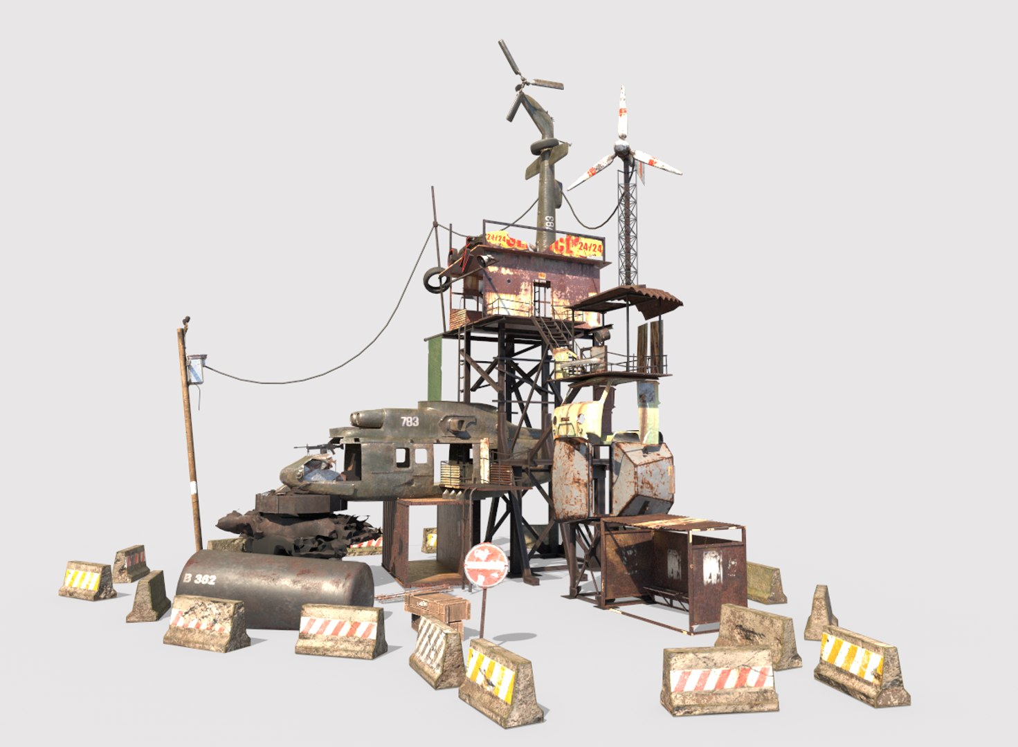 Post-Apocalyptic Outpost 3D Model - TurboSquid 1733588