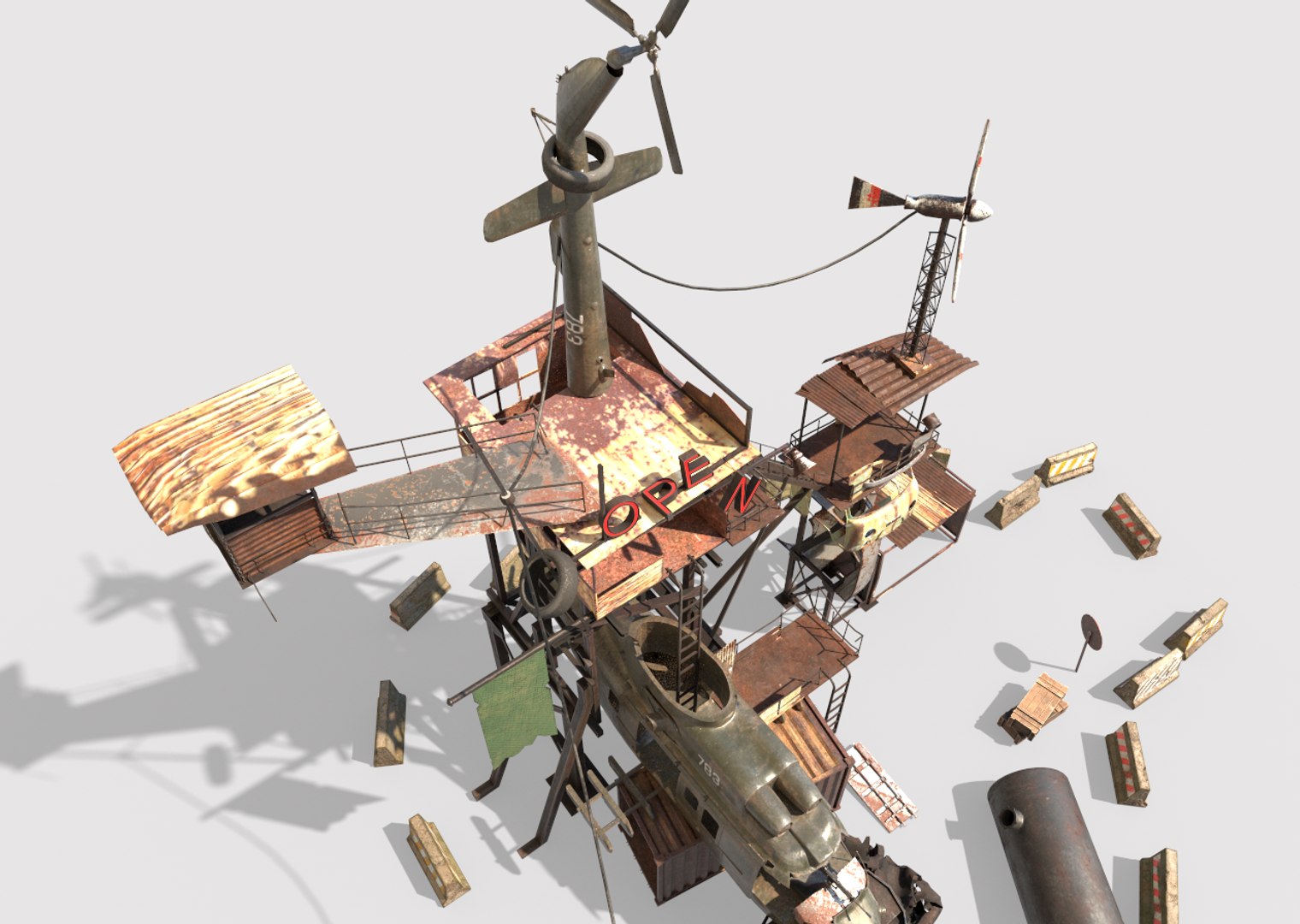 Post-Apocalyptic Outpost 3D Model - TurboSquid 1733588