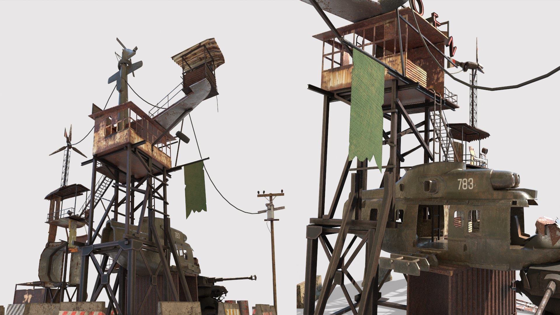 Post-Apocalyptic Outpost 3D Model - TurboSquid 1733588