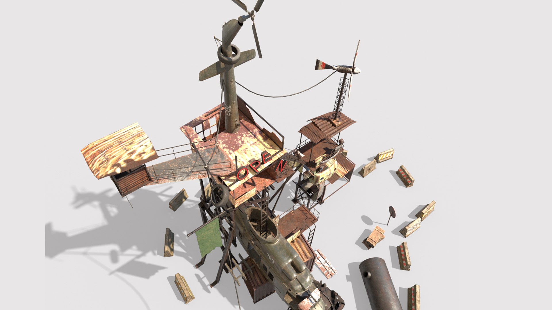 Post-Apocalyptic Outpost 3D Model - TurboSquid 1733588