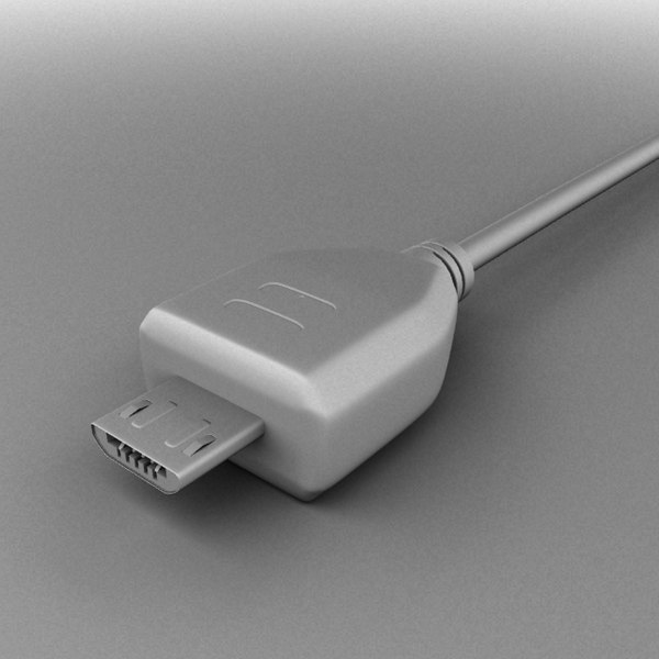 micro usb connector 3d model