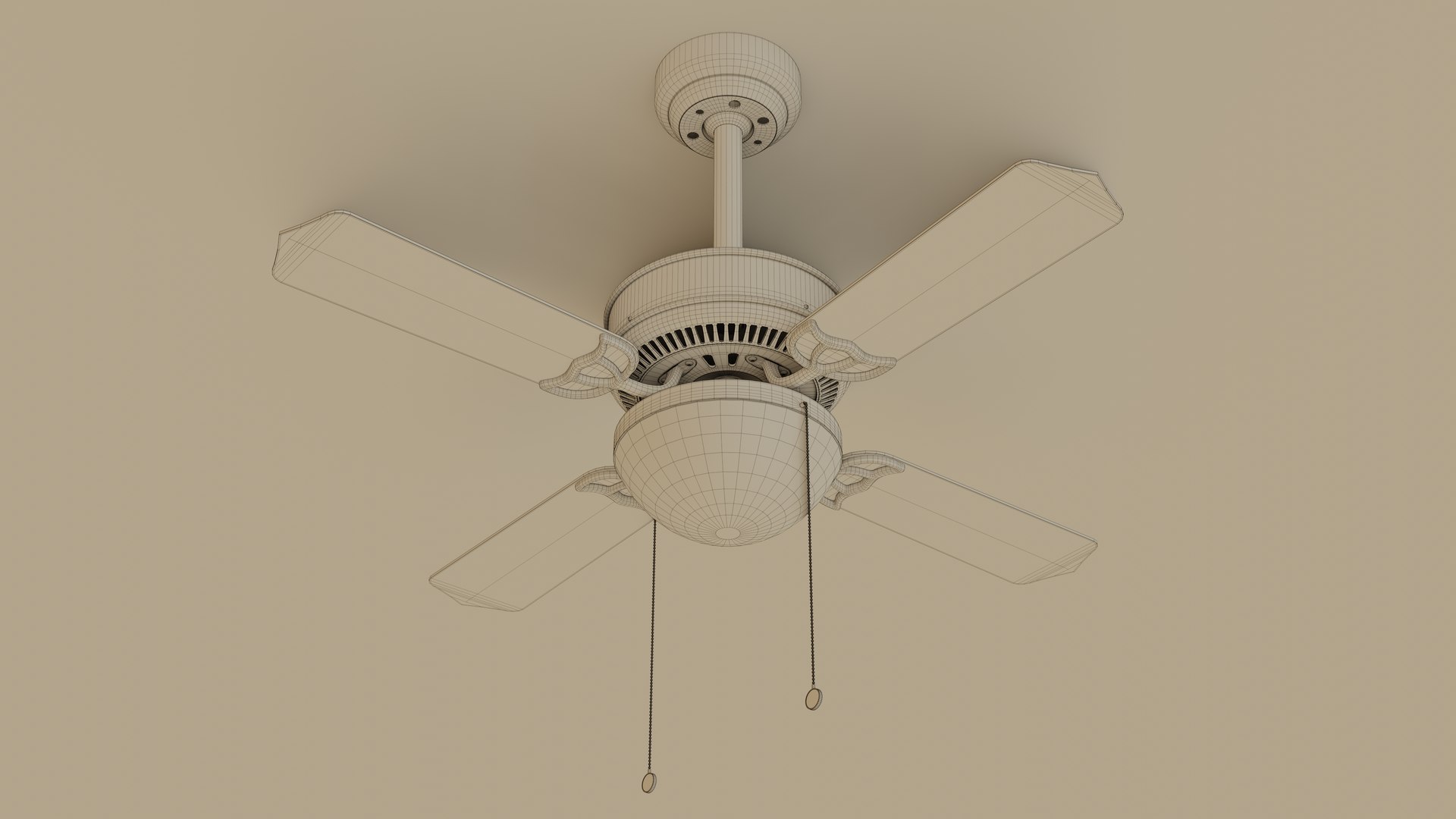 3D Model Low Poly PBR Ceiling Fan - TurboSquid 1719837