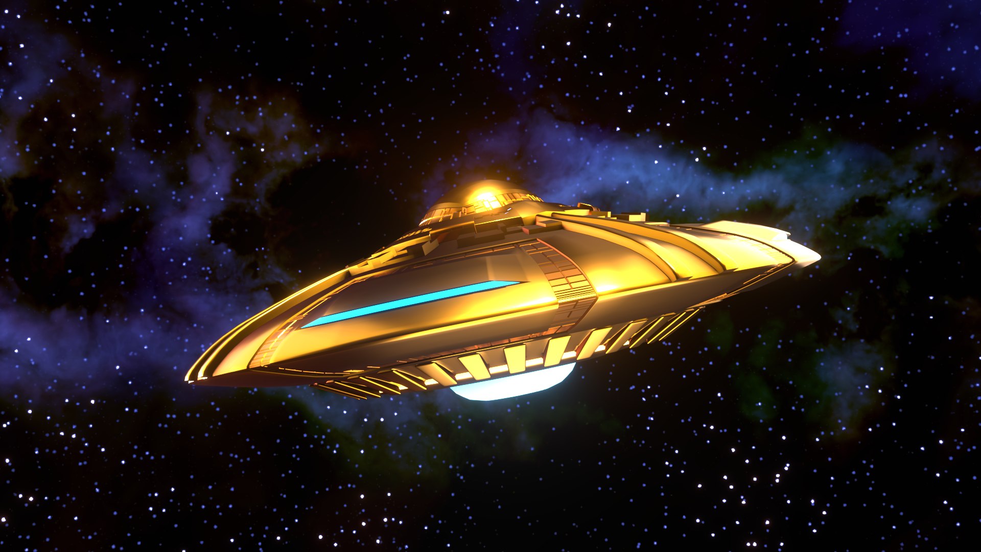 UFO 1 Golden Low Poly Game Asset 3D Model - TurboSquid 2053833