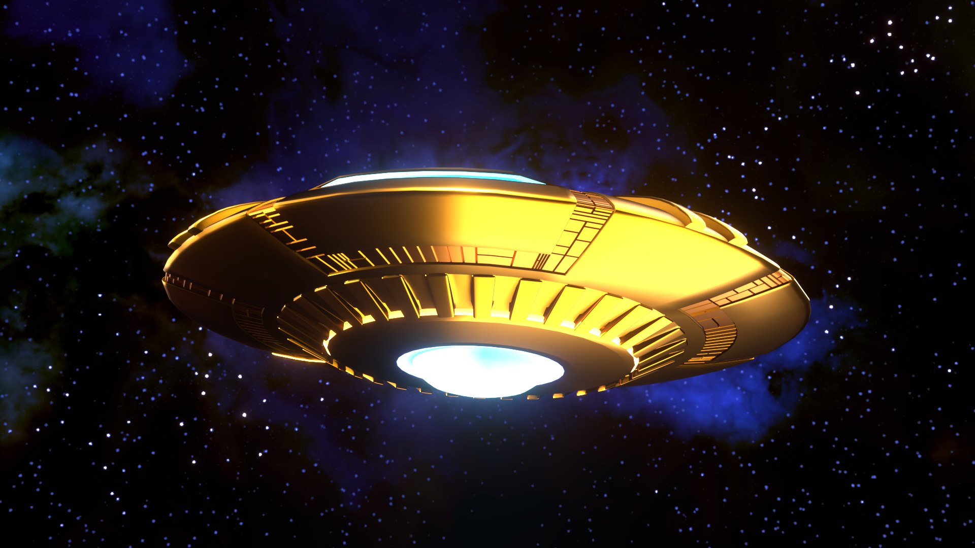 UFO 1 Golden Low Poly Game Asset 3D Model - TurboSquid 2053833