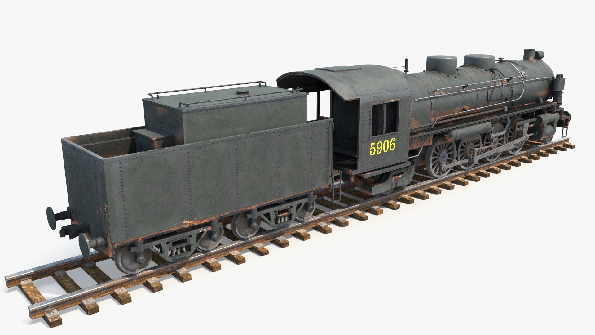 Steam Locomotive D59 Class 3D model - TurboSquid 1834172