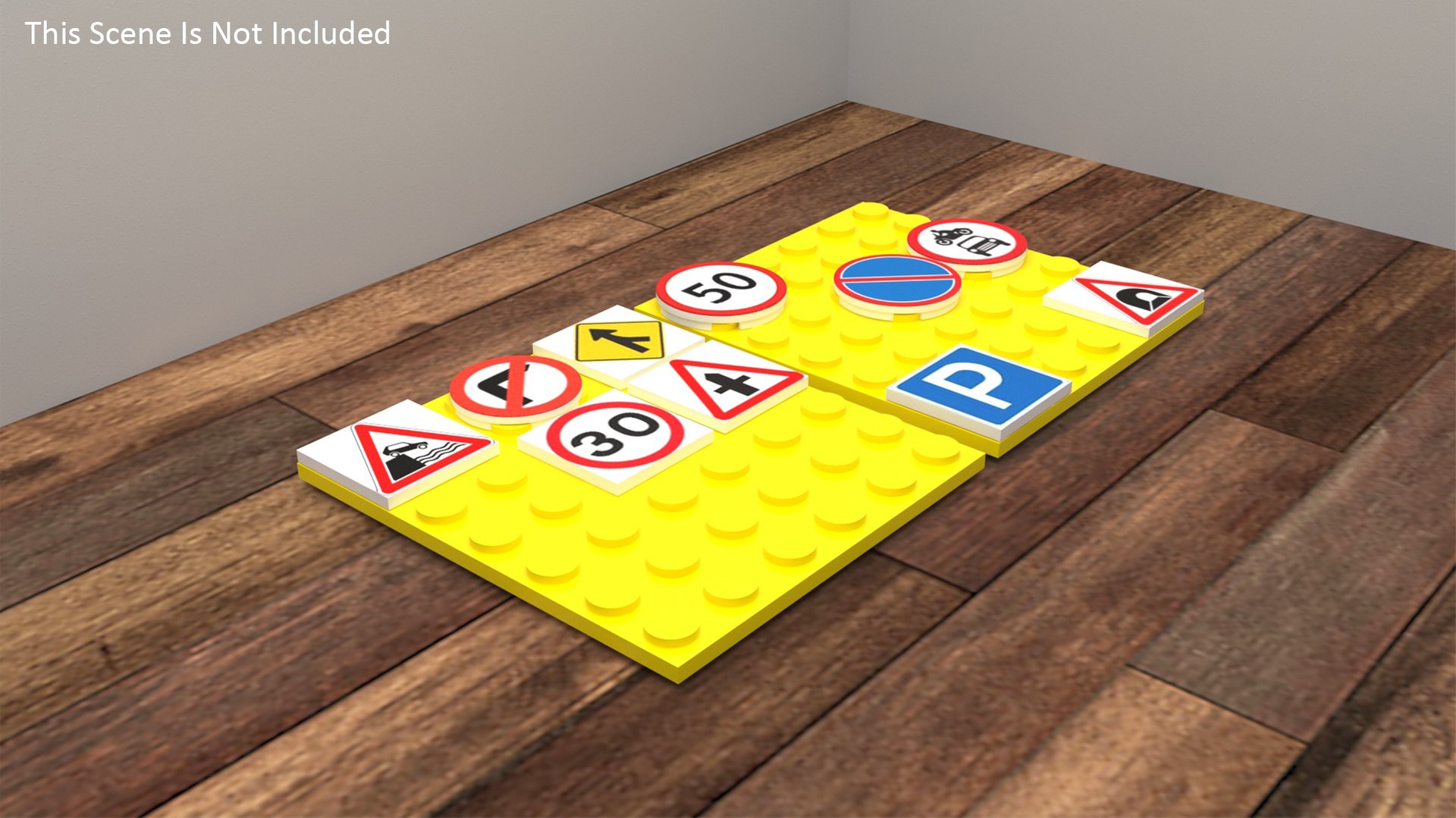 Lego Tiles With Road Sign Sticker 3D - TurboSquid 1875550