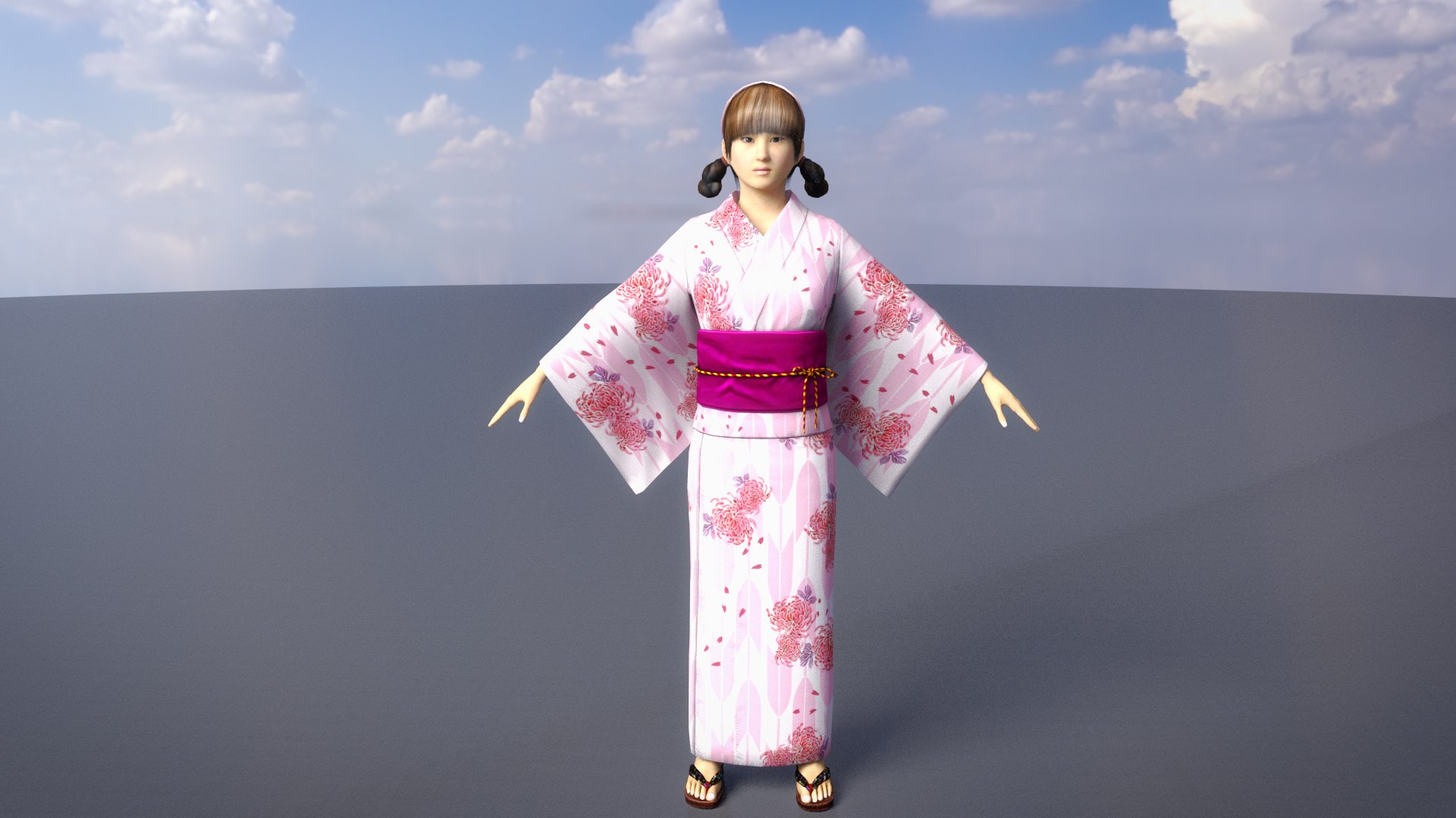 3D Model Japanese Girl Wearing Yukata 003 - TurboSquid 2253899