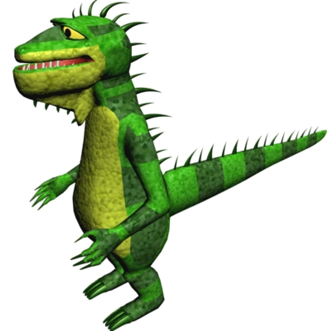 3ds Max Cartoon Iguana Character Biped
