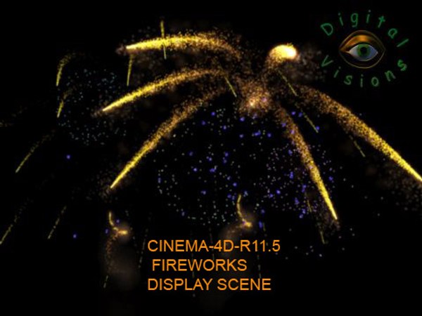 free fireworks particle flow 3d model