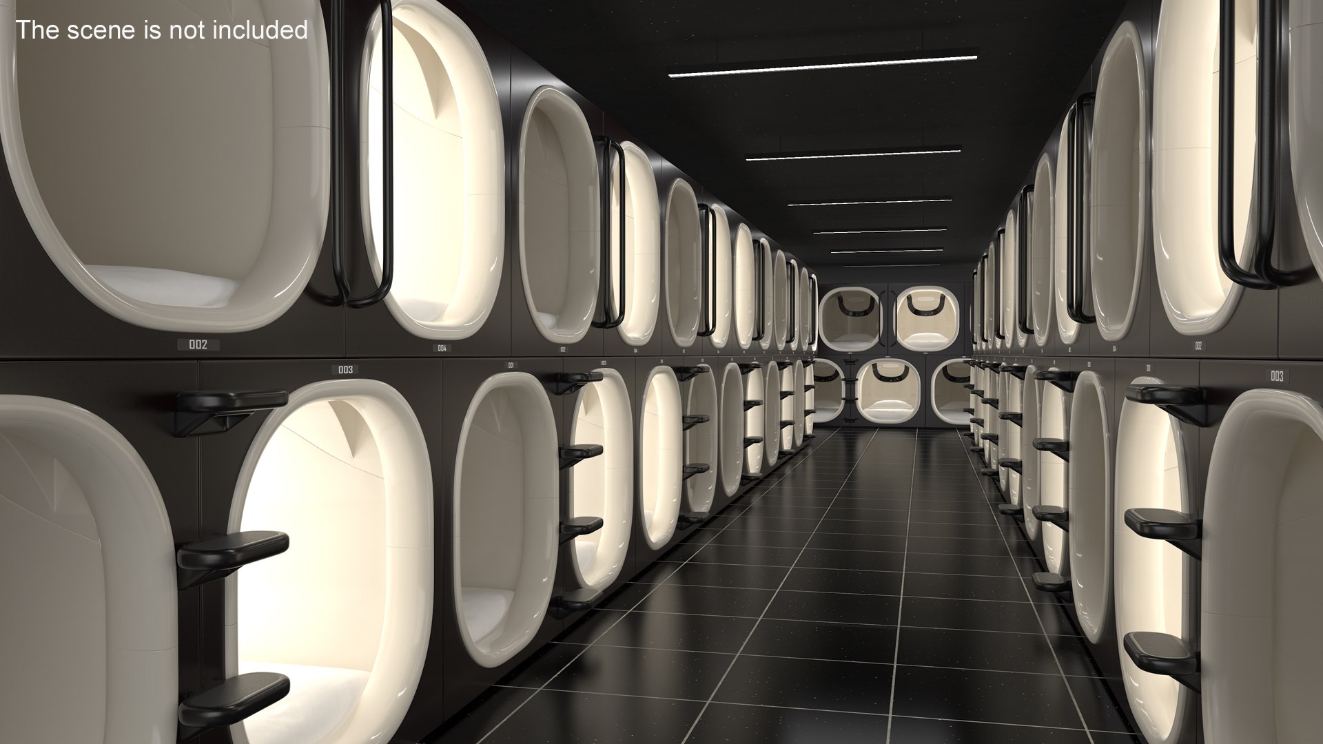 3D Black Futuristic Capsule Hotel model - TurboSquid 2106162
