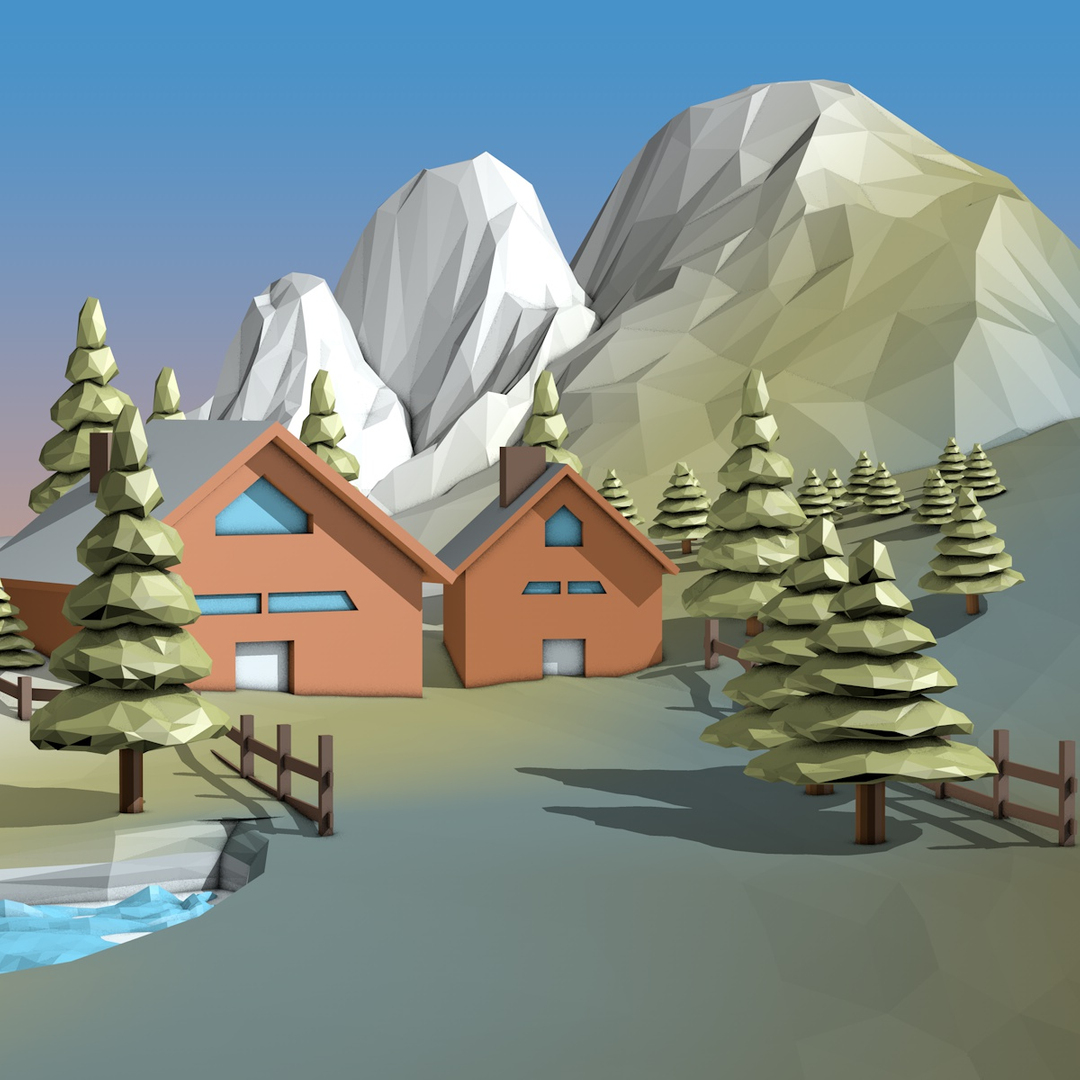 3d model cartoon landscape