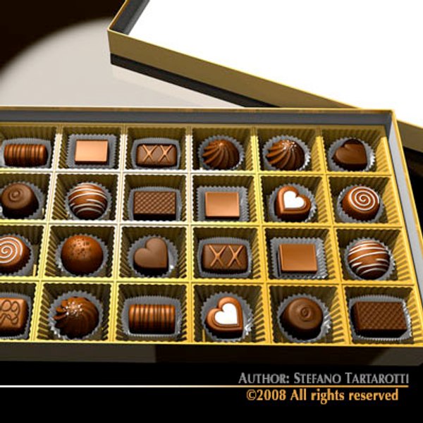 chocolates box 3d model