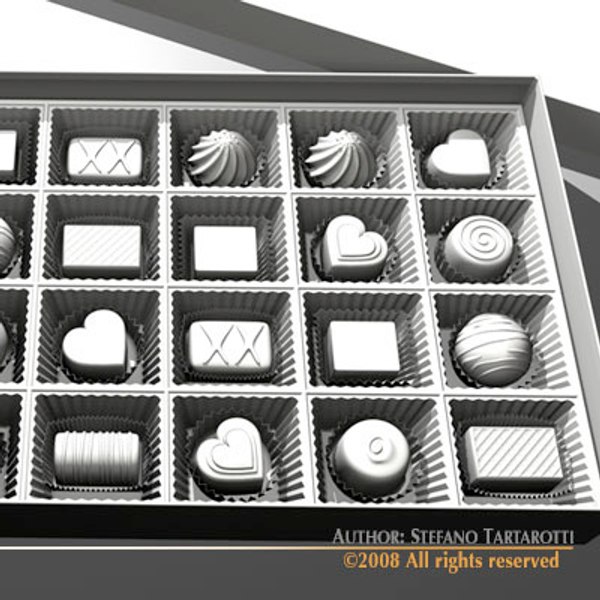 chocolates box 3d model