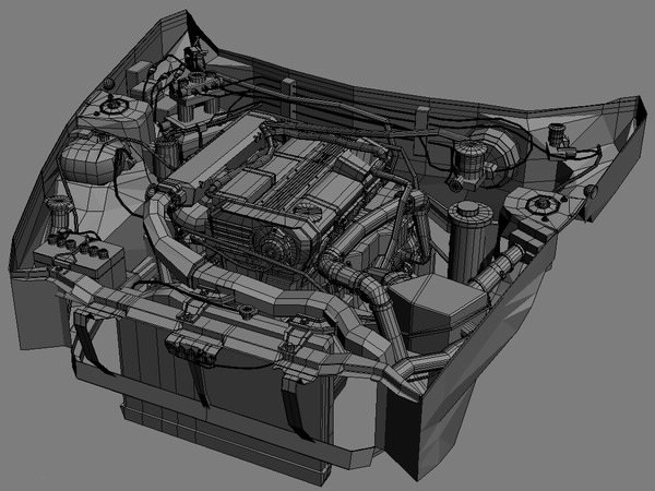 3dsmax engine car