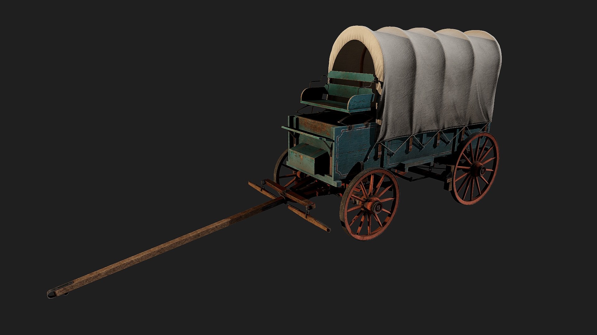 Wooden Covered Cart 3D - TurboSquid 1920976