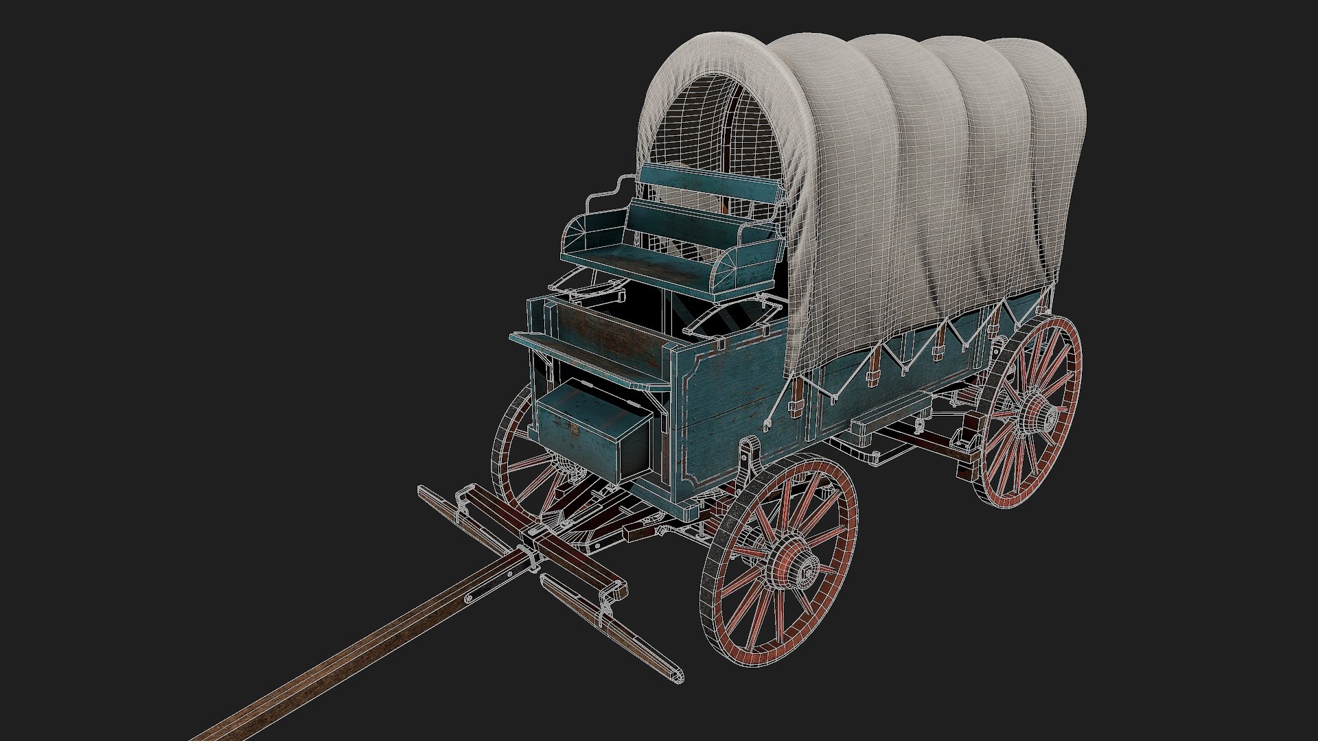 Wooden Covered Cart 3D - TurboSquid 1920976