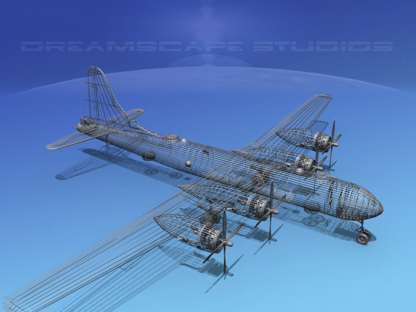 Superfortress B-29 Bomber 3d Model