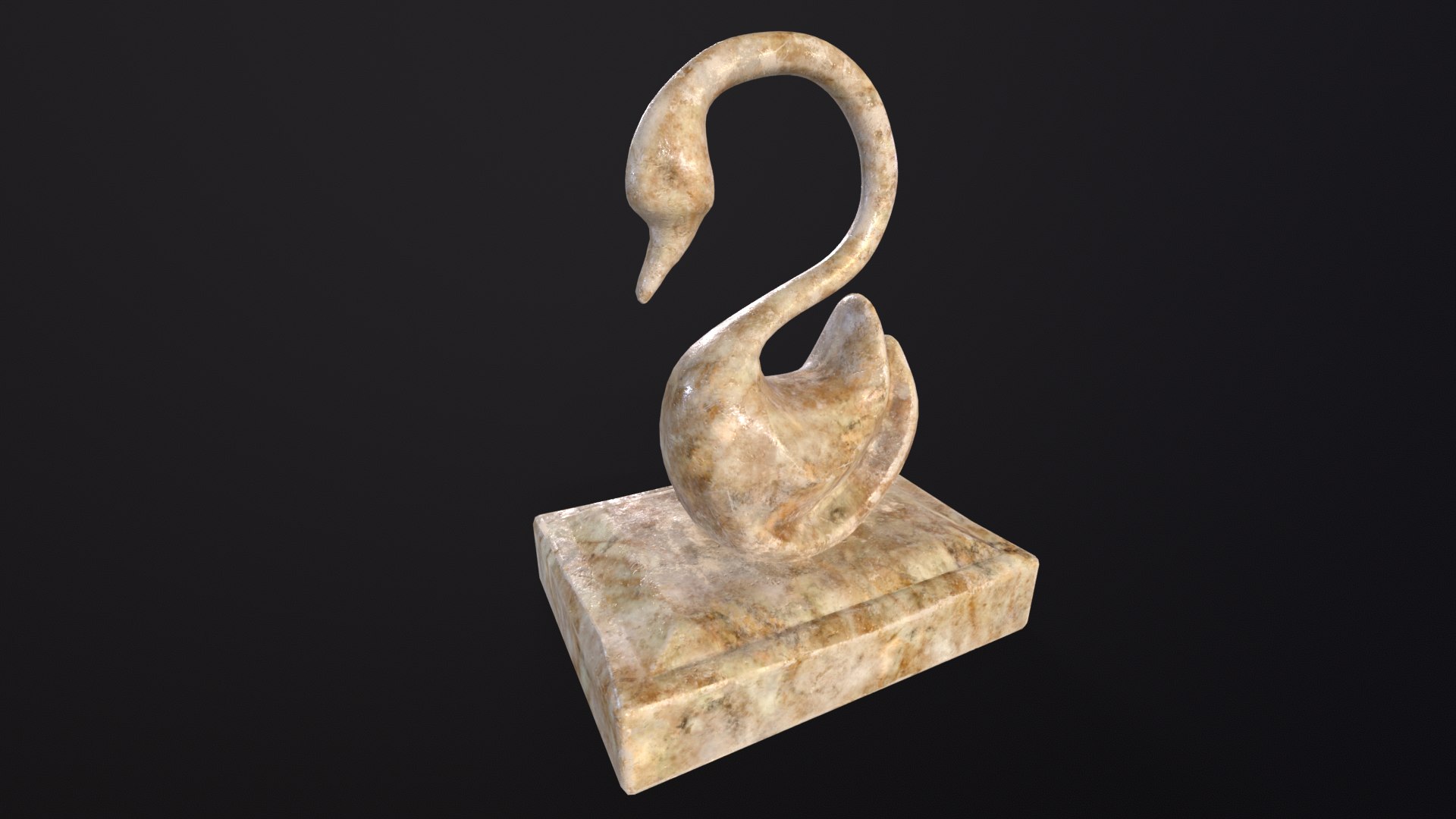 Marble Swan Sculpture Model - TurboSquid 2198308