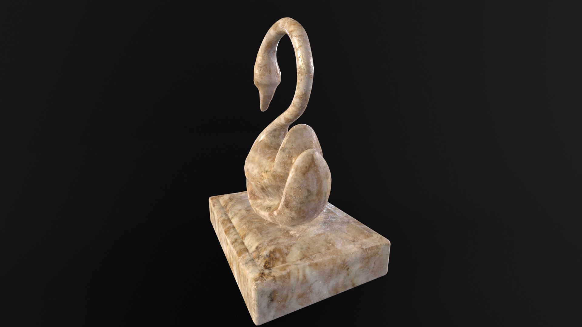 Marble Swan Sculpture Model - TurboSquid 2198308